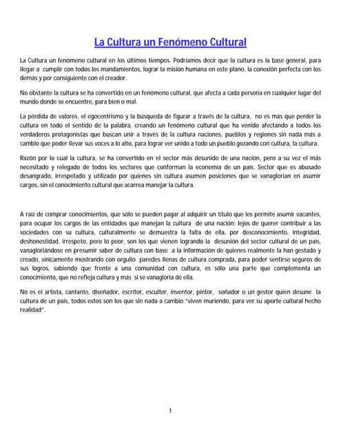 Conceptos y clasificación del Acervo cultural | PDF