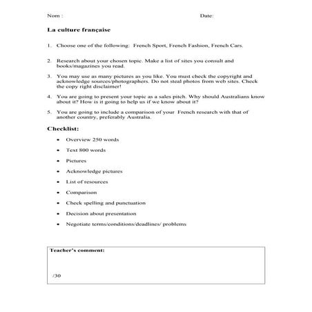 La culture française | DOC