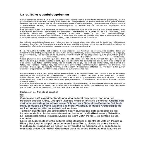 La culture guadeloupéenne | PDF