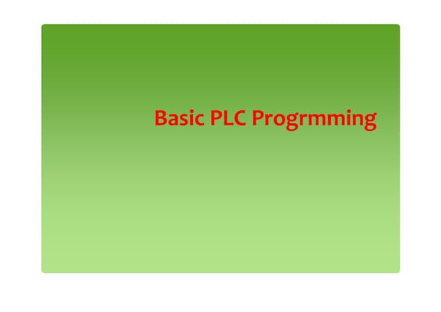 PLC Programming Introduction | PPTX