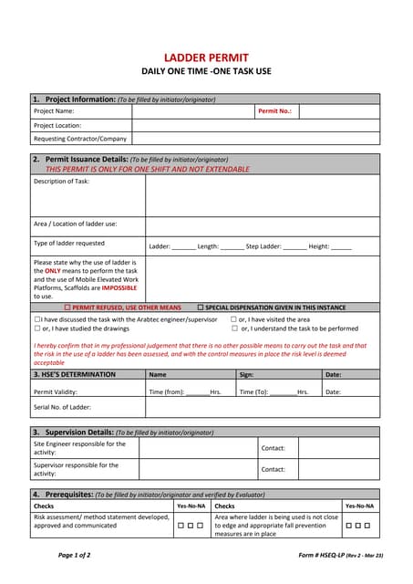 TOWER CRANE INSPECTION CHECKLIST Form # HSEQ - TCI Rev 2 -.docx