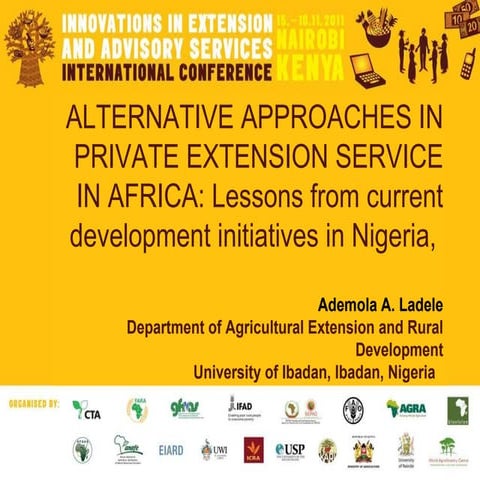 ALTERNATIVE APPROACHES IN PRIVATE EXTENSION SERVICE IN AFRICA: Lessons ...