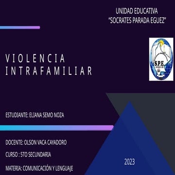Violencia Itrafamiliar - Tríptico - Secundaria | DOCX