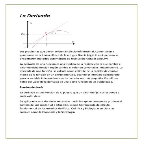 Introducción a la derivada-Cálculo Diferencial | PPTX