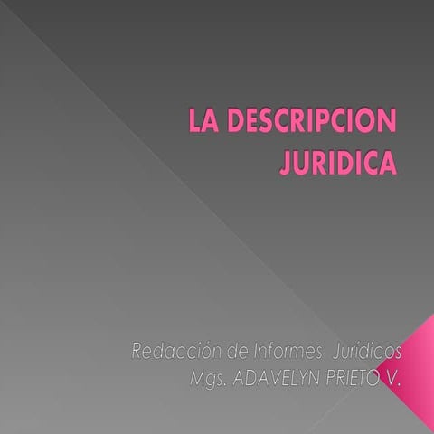 LA DESCRIPCION JURIDICA Tema PPT 3.ppt