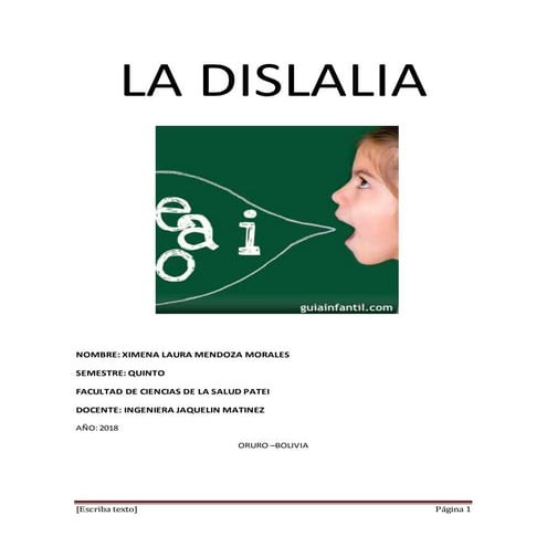 La dislalia power | PPTX