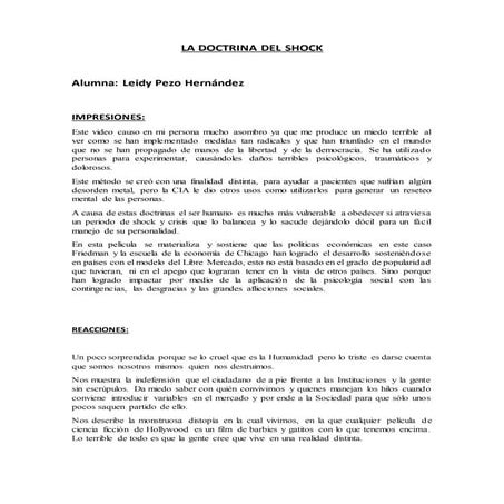 La doctrina del shock | DOCX