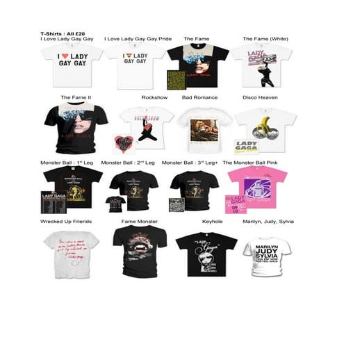 Lady gaga merchandise catalogue | DOC