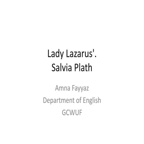 Lady lazarus' | PPTX