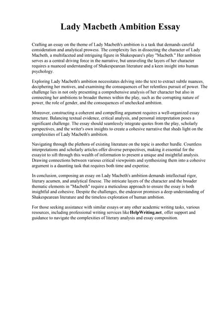 Essay Lady Macbeth.pdf | Books and Literature