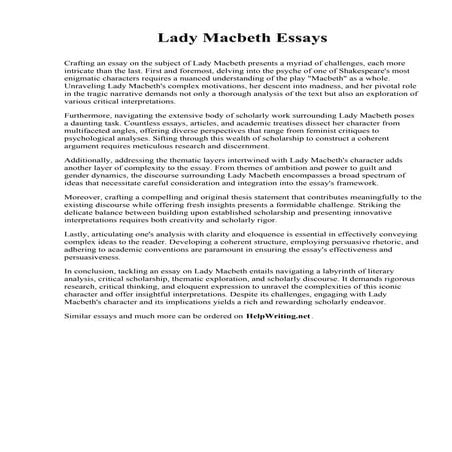 Lady Macbeth Ambition Essay.pdf