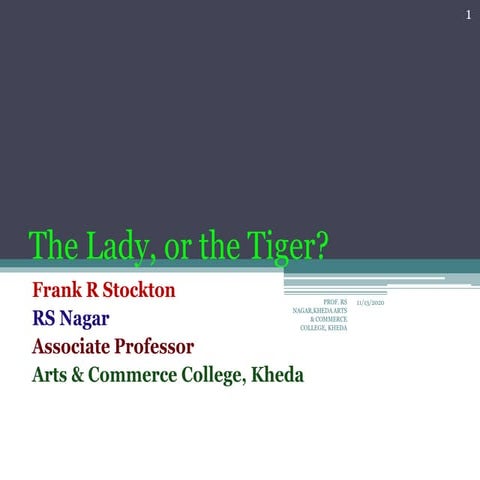 The Lady, or the Tiger? | PDF