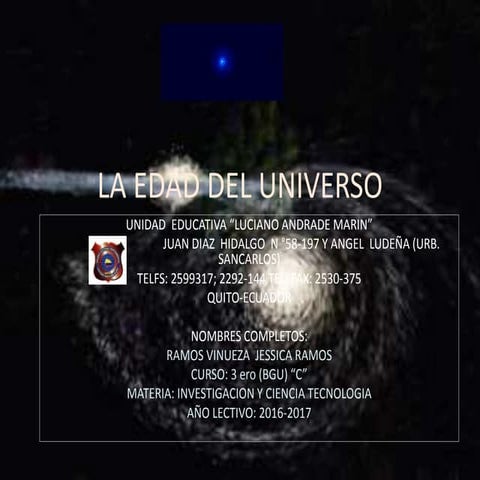 La edad del universo | PPTX