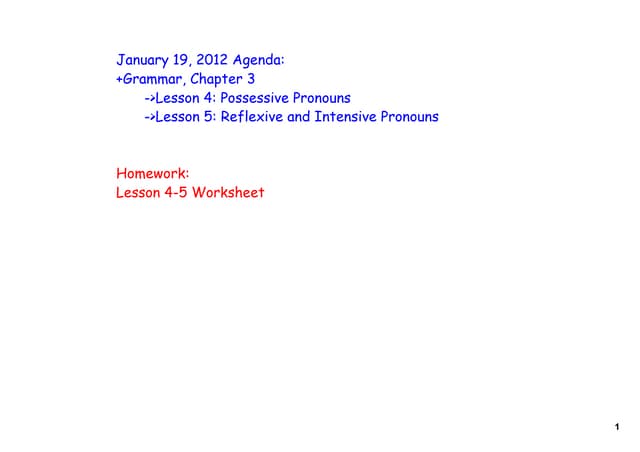 Reflexive and Intensive Pronouns | PPTX