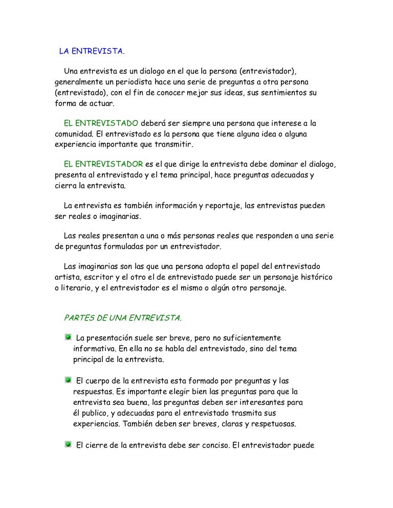 Ejemplo De Una Entrevista