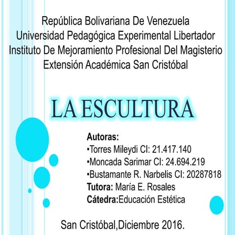 La escultura | PPTX
