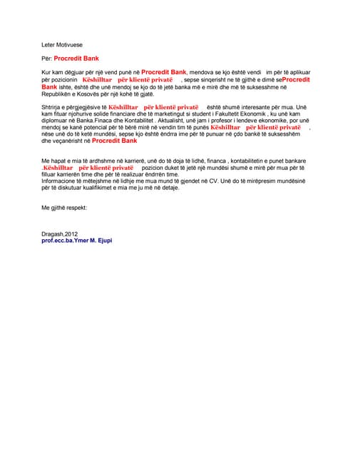 Leter motivuese | PDF
