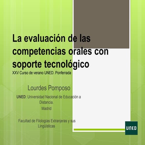 La evaluación de las competencias orales con soporte tecnológico | PPTX