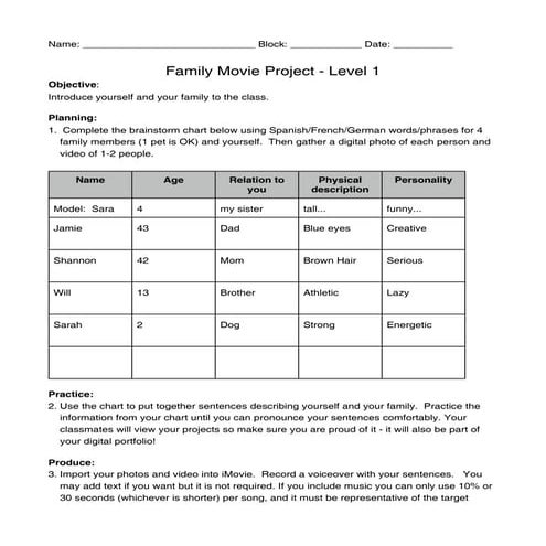 La familia 4.5 project 1 | PAGES