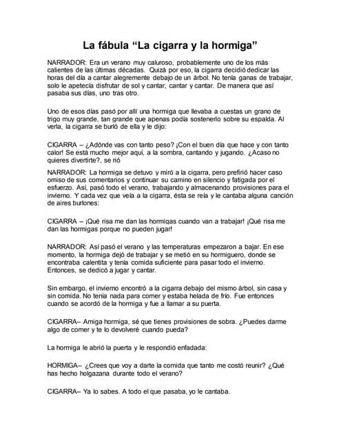 Hojas De Trabajo Sobre El Saltamontes Y La Hormiga 1.300+ Hormigas