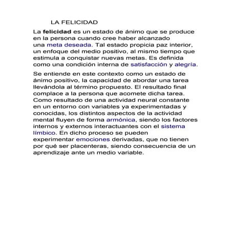 La felicidad | PPTX