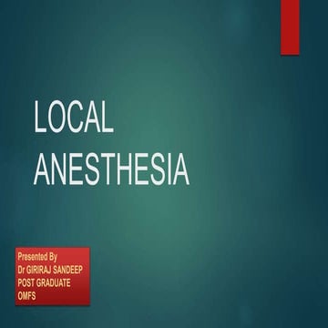 Mechanism of local anesthesia | PPTX