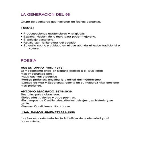 Generacion del 98 | DOCX