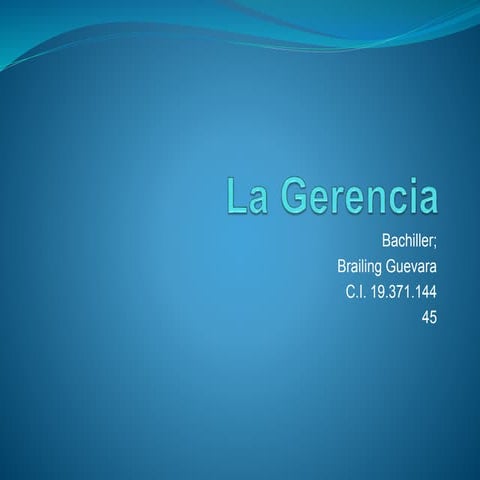 La gerencia | PPTX