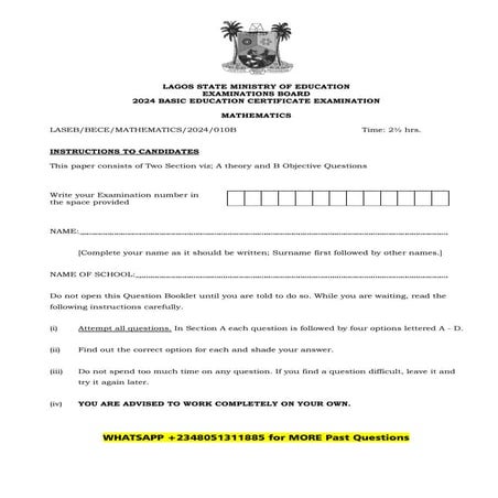 Lagos State Examination Board BECE Past Questions.pdf
