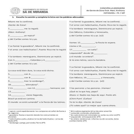 La gozadera gente de zona feat. marc anthony | PDF
