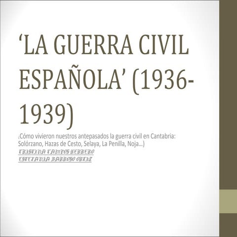 La guerra civil española’ (1936 1939 | PPT