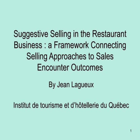 Lagueux suggestive selling | PPT