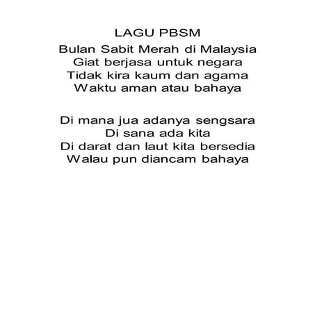 Lagu pbsm | DOCX
