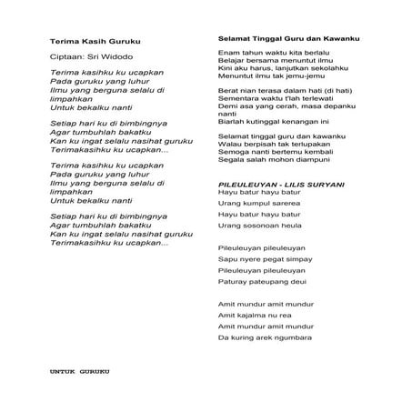 Lagu Perpisahan Wisuda Utuk Sekolah Dasar Docx