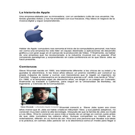 La historia de apple | DOCX