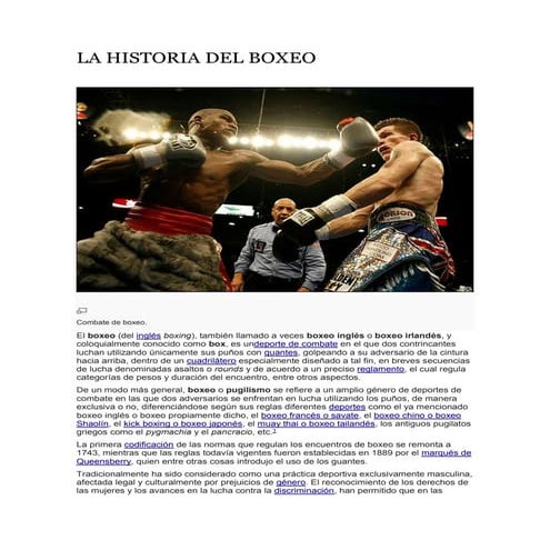 La historia del boxeo | PDF