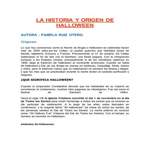 La historia y origen de halloween | DOCX | Christianity | Religion ...