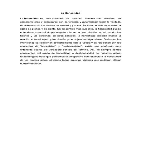 La honestidad ppt | PPTX