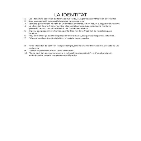 La identitat | PDF