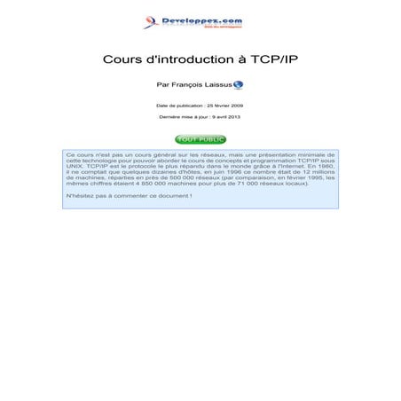 Laissus Introduction Tcp Ip Pdf