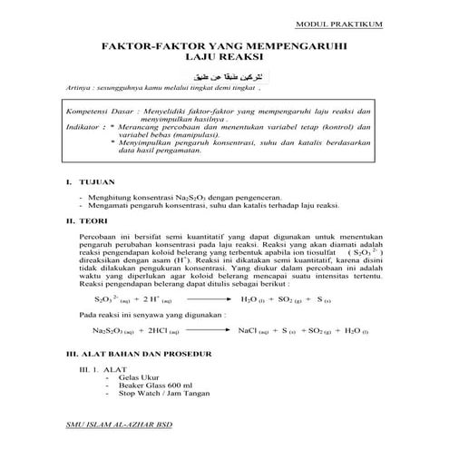 Laporan Praktikum Laju Reaksi Docx