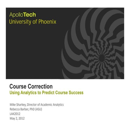 Mike Sharkey Analytics at LAK12 | PDF