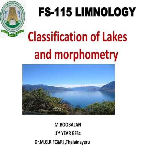 Lake classification and Morphometry.pptx