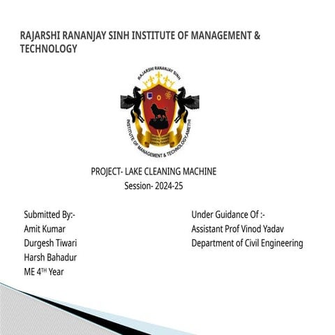 LAKE CLEANING MACHINE is for lake cleaning ppt-1.pptx