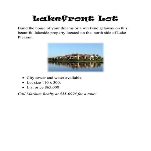 Lakefront lot | DOCX