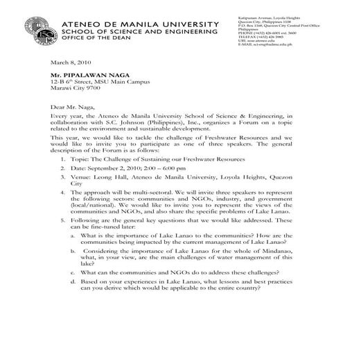 Lake lanao 13th wlc paper acceptance | PDF
