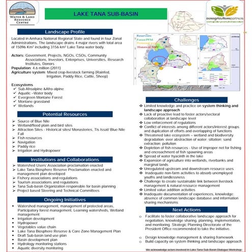 Lake Tana Sub-basin, Ethiopia | PDF