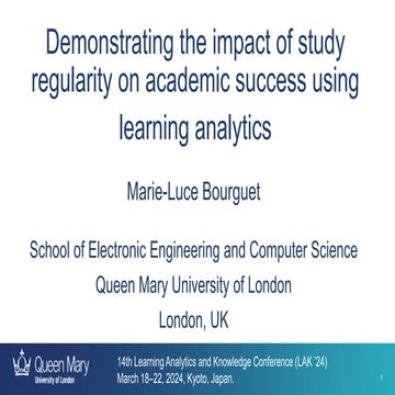 Demonstrating the impact of study regularity on academic success using ...