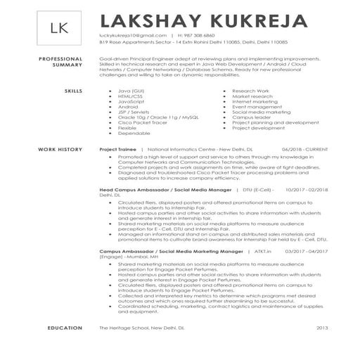 CV de Lakshay Kukreja | PDF | Web Development | Internet