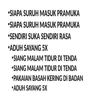 contoh lagu-lagu buat di latihan kepramukaan | PPTX